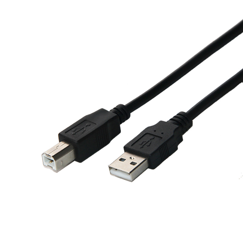 直销USB打印线 usb2.0打印机数据线全铜黑色USB方口打印机加长线-阿里巴巴