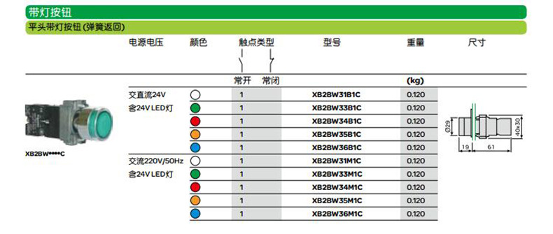 Schneider原装AC/DC24V绿色LED指示灯XB2BVB3LC 22mmLED通用型-阿里巴巴