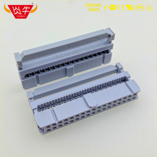 2.54mm台湾正凌精工Nextron牛角插座IDC压线母头 FC-34P 灰白色-阿里巴巴