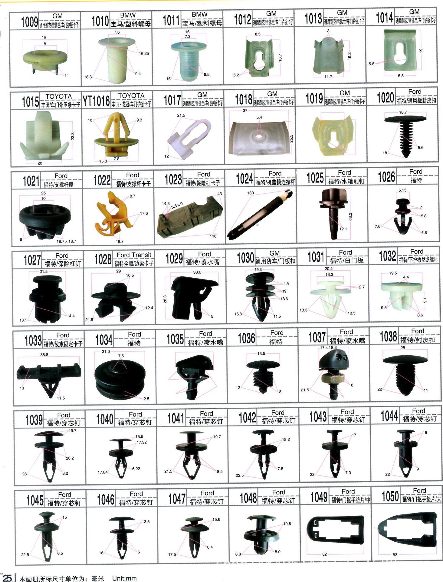 适用福特丰田本田宝马奥迪大众挡泥板扣塑料装饰固定膨胀螺丝卡扣-阿里巴巴