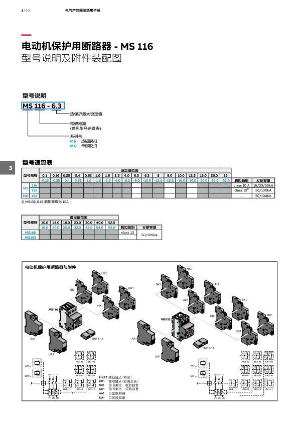 ABB电动机保护用断路器MS系列MS116-4 MS116-10.0 MS116-6.3-阿里巴巴
