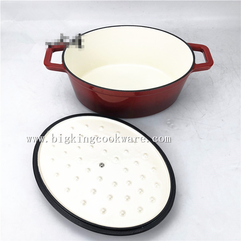 Oval enamel pot 29cm cast iron oval pot color enamel double ear stew ...