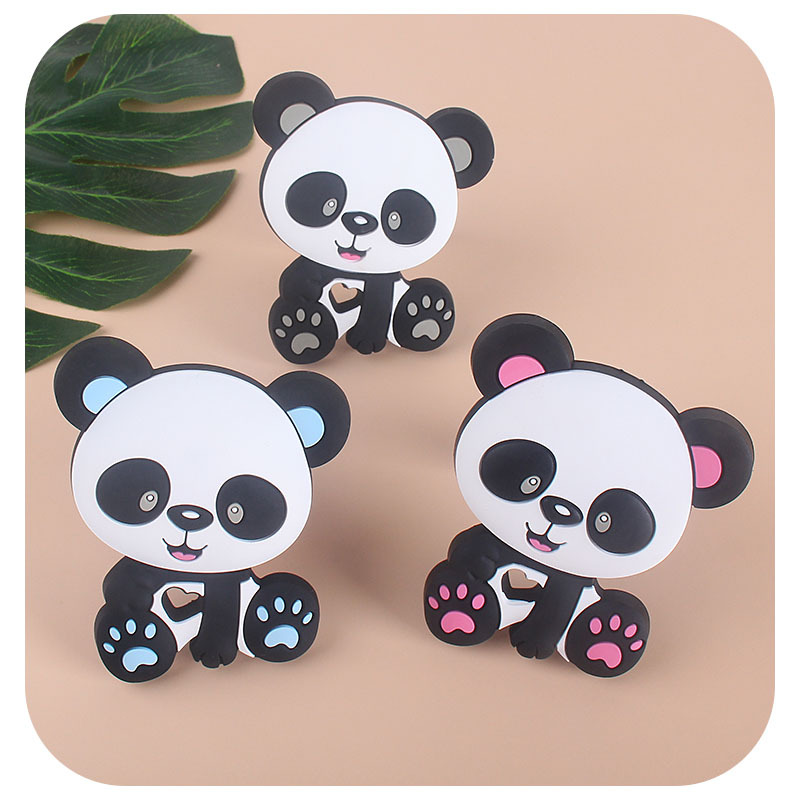 Baby creative toy tooth glue new cartoon panda silicone teeth grinding ...