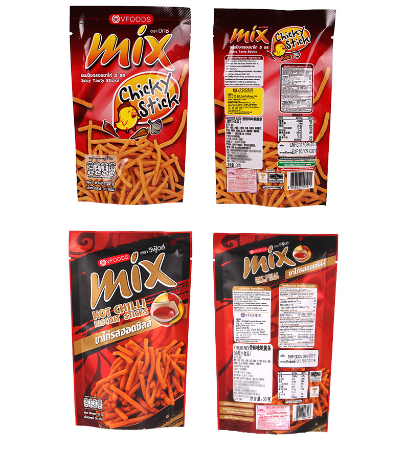 泰国进口 vfoods mix脆脆条香辣鸡味原味香脆薯条零食批發膨化30g-阿里巴巴