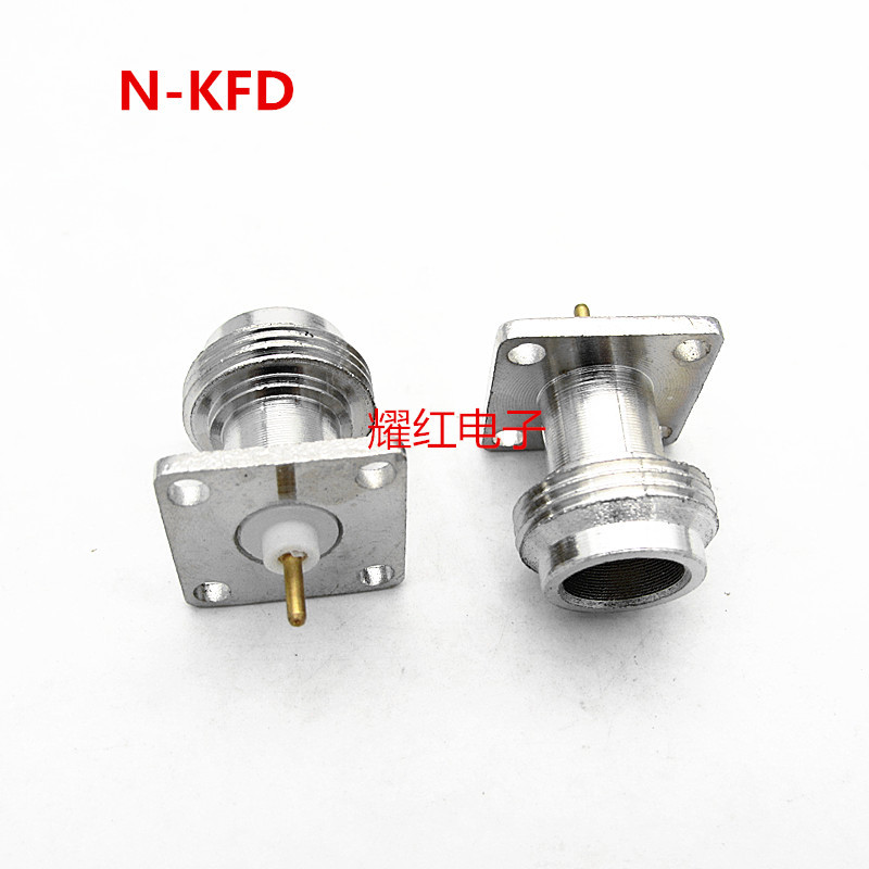 直销N-KFD射频插座N母头带法兰四孔安装盘N母座N带法兰盘 17*17mm-阿里巴巴