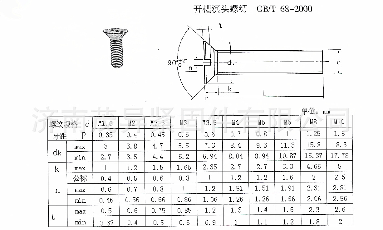 不锈钢开槽沉头螺钉GB/T68-2000(现货库存）M4*10/M4*16/M6*18-阿里巴巴