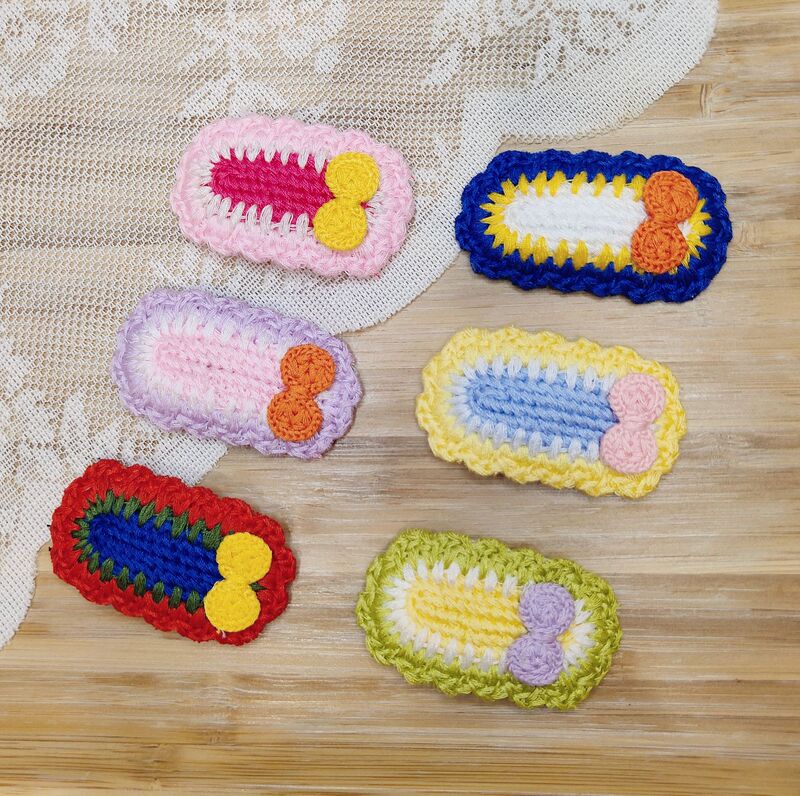 6pcs Snow White knitted Bowknot Hairpin for kids Back bun hair clip ...