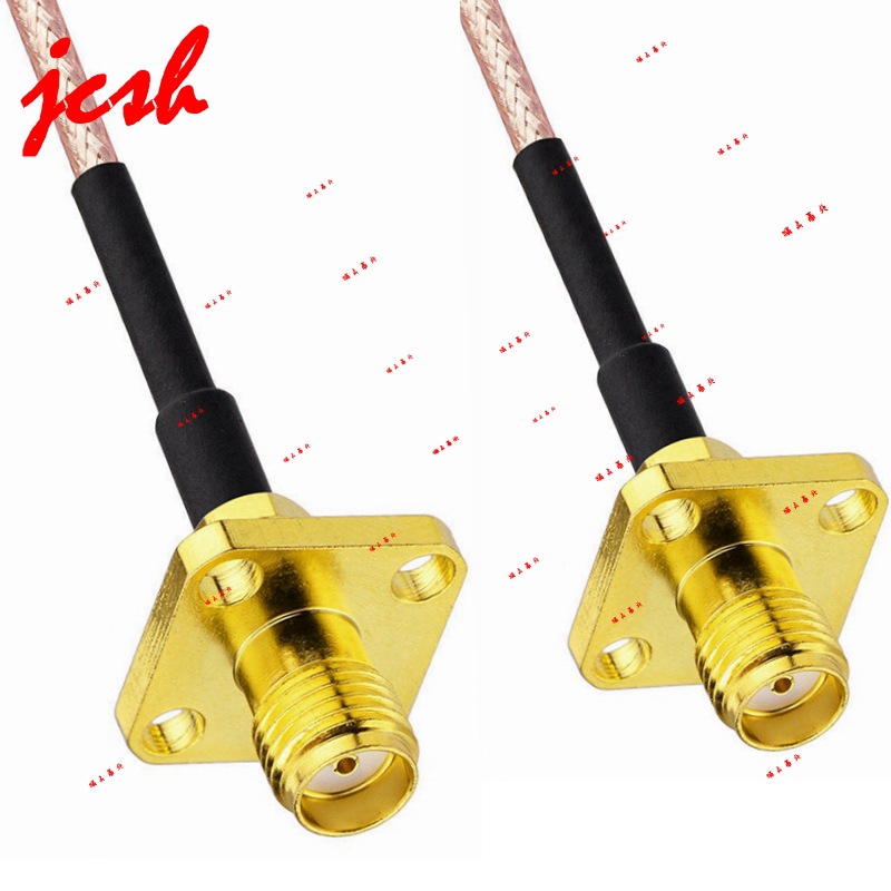 N-J公头转SMA-KF方板法兰母头延长RG316双银高温射频RF线-阿里巴巴