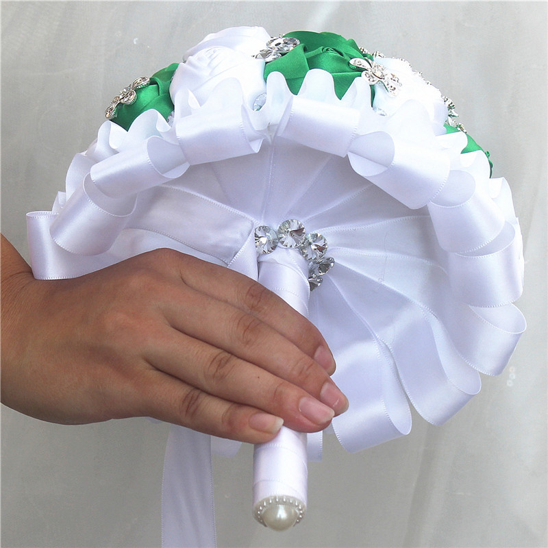 新款婚礼用品新娘手捧花水钻珍珠手捧花束厂家可订制颜色W2797-阿里巴巴