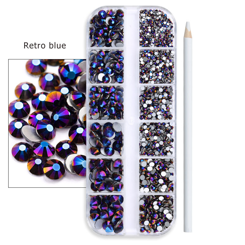 Electroplating Symphony Flat Nail Art Loose Colorful Rhinestone Set ...