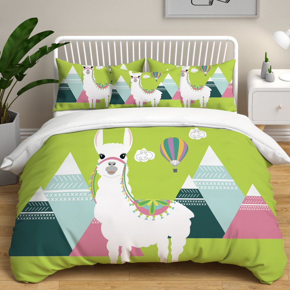 床上用品三件套四件套羊驼3d被套来图定制亚马逊wish热销一件代发采购价格、怎么样、行情市场-CCEE选品中心