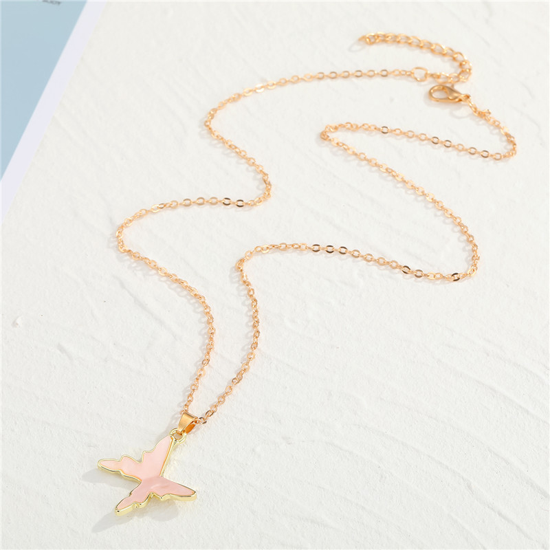 simple butterfly pendant necklace NHGO275778