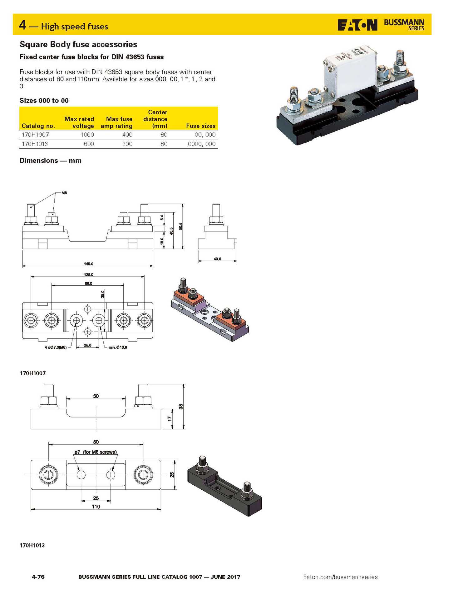 BUSSMANN熔断器170H3006底座170H3005座子170H3003配件170H3004-阿里巴巴