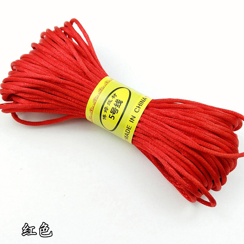 饰品配件-5号线20米 diy手工编织中国结绳子2.5mm红绳手链玉线现货供应拖...