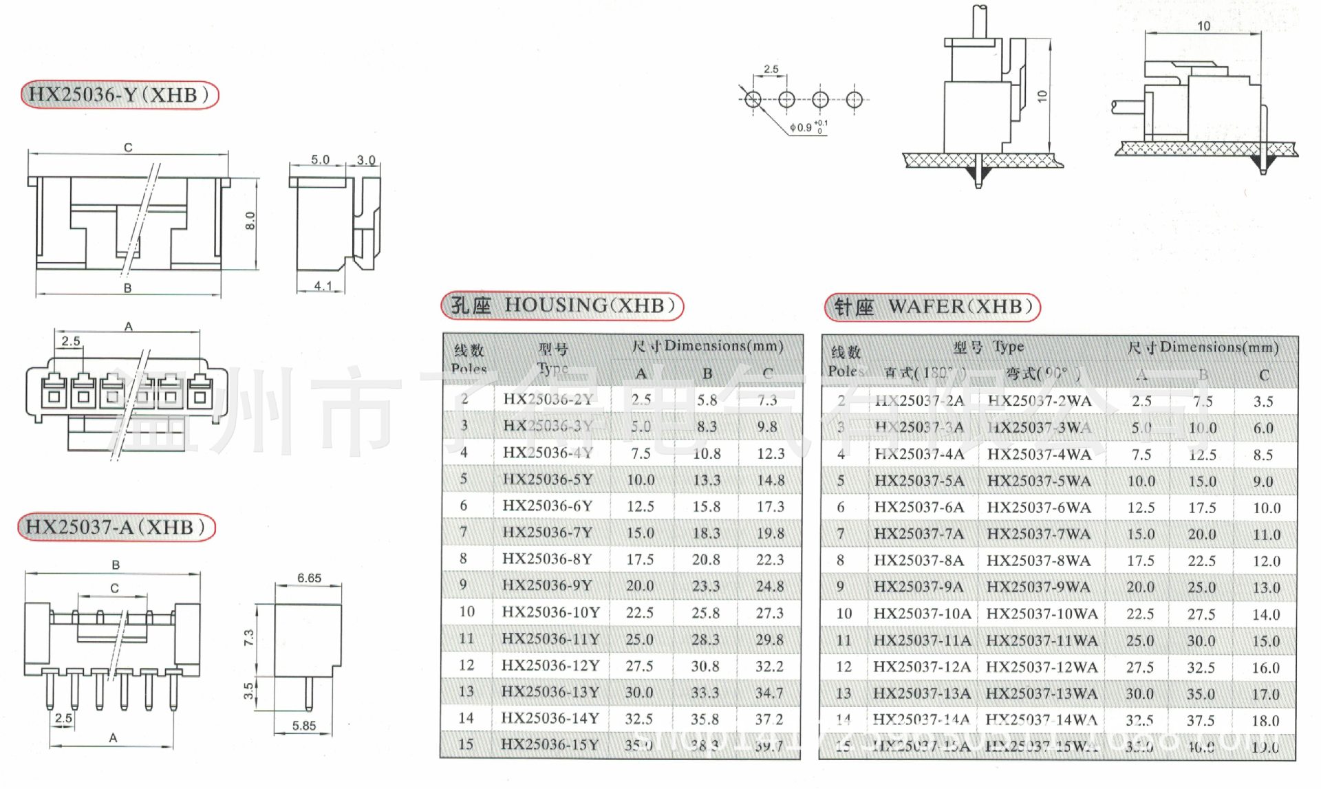 红星接插件 HX25036-2Y 3Y 4Y 5Y 6Y 7Y 8Y 9Y 10Y XHB-Y胶壳-阿里巴巴
