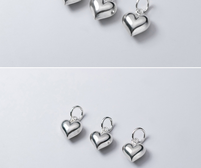 银配件批发S925银亮面光面爱心桃心吊坠挂件DIY手工饰品配件s0590-阿里巴巴