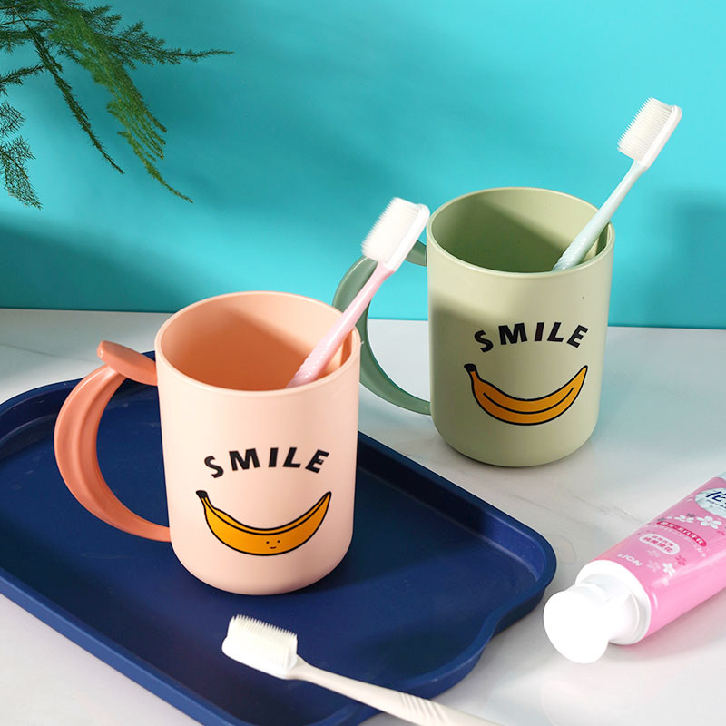 Creative New Product Plastic Tooth Mug Student Household Banana Handle ...