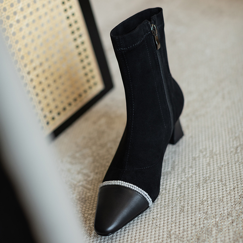 Chiko Tyann Square Toe Block Heels Boots