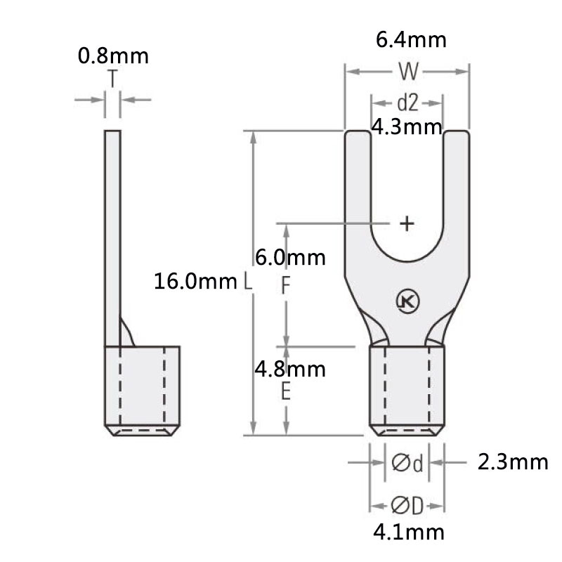SNB2-4S紫铜叉形裸端头冷压接线端子 Y型线鼻UT2-4接线端子U开口-阿里巴巴