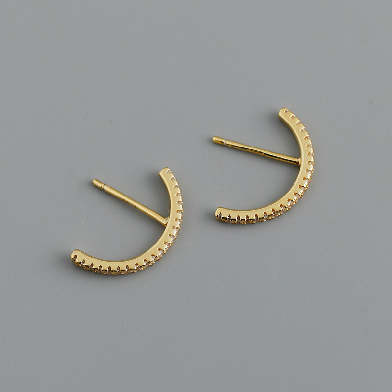 EH1209 跨境外贸欧美个性时尚耳钉条线弯形镶钻锆石耳饰工厂-阿里巴巴