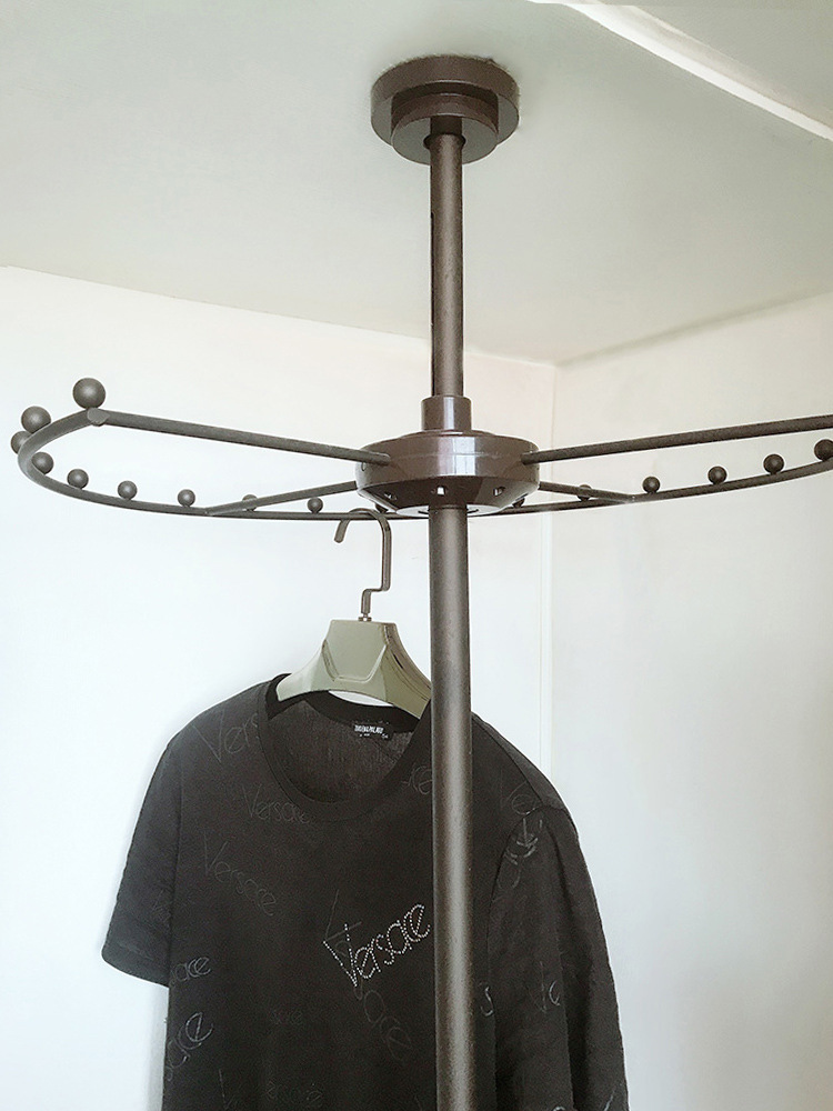 Supply Wardrobe Corner 360 Degrees Rotating Coat Hanger Cloakroom Three ...