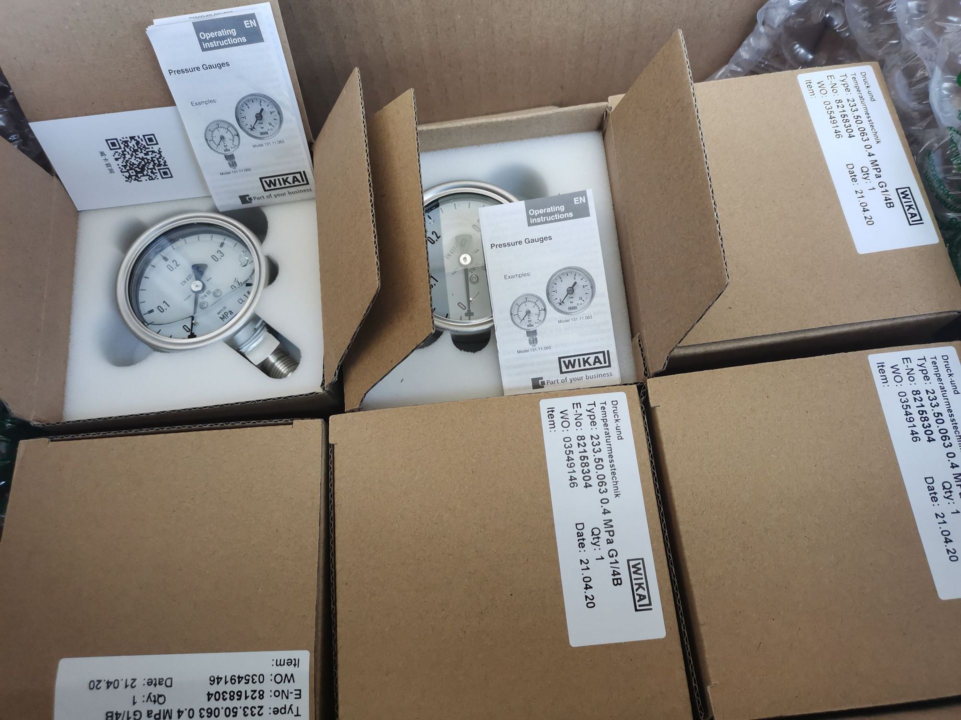 德国 WIKA 压力表 233.50.063,0-0.4MPA,径向，G1/4，全不锈钢-阿里巴巴