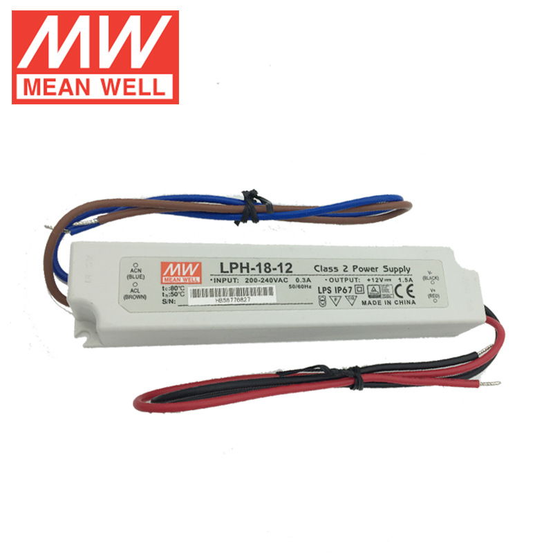 LPH-18-12台湾明纬18w12v单组输出塑壳IP67防水LED恒压电源驱动器-阿里巴巴