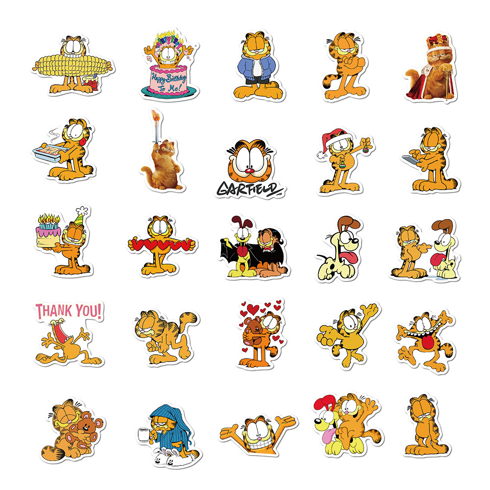 50 pcs NEW Garfield Stickers | Waterproof Stickers for Laptop ...