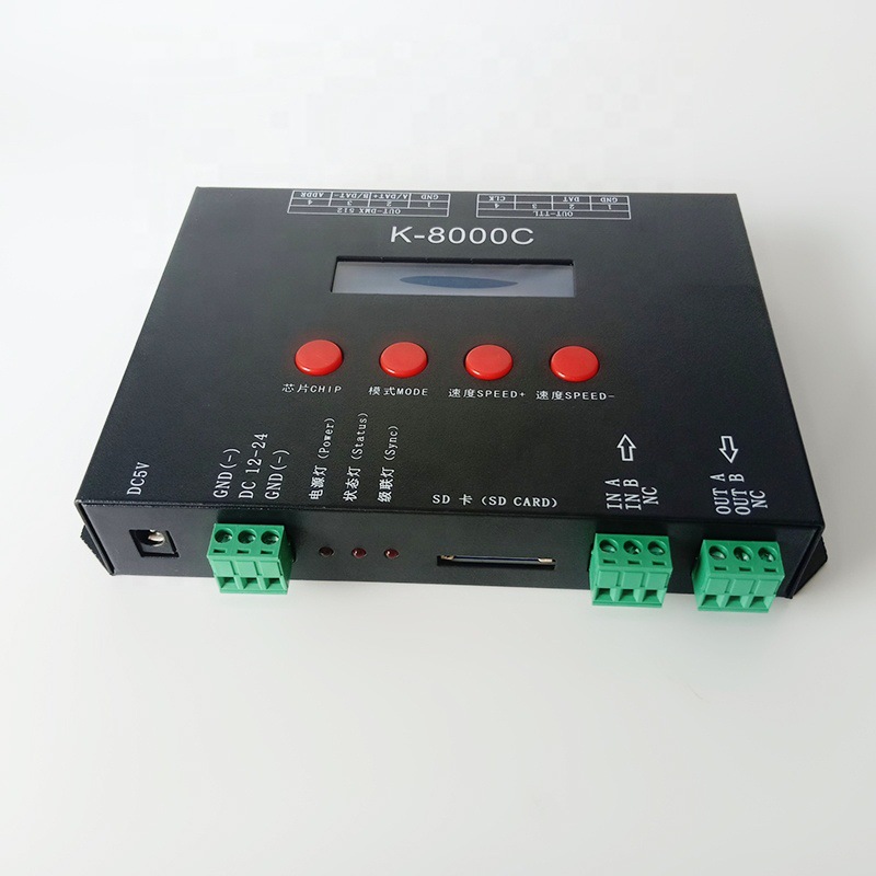 K-8000C 可编程幻彩控制器DMX/SPI 自带写码功能内置效果全彩控制-阿里巴巴