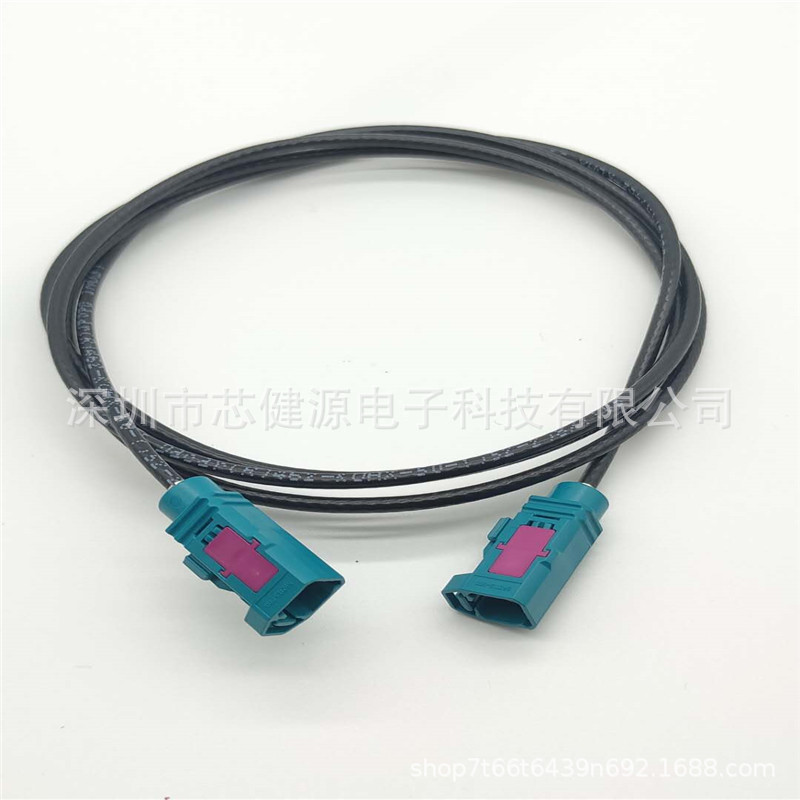 Rosenberger汽车射频连接器双FAKRA通用直母头Dacar302 RG174线-阿里巴巴