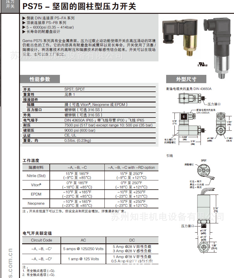 美国GEMS捷迈1200/1600/2200/3100压力传感器PS75/PS41/PS71现货-阿里巴巴