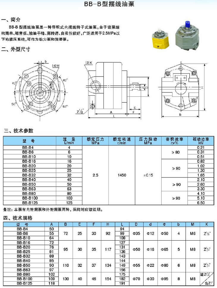 现货供应BB-B10摆线齿轮油泵 BB-B16N摆线齿轮泵 内啮合齿轮油泵-阿里巴巴