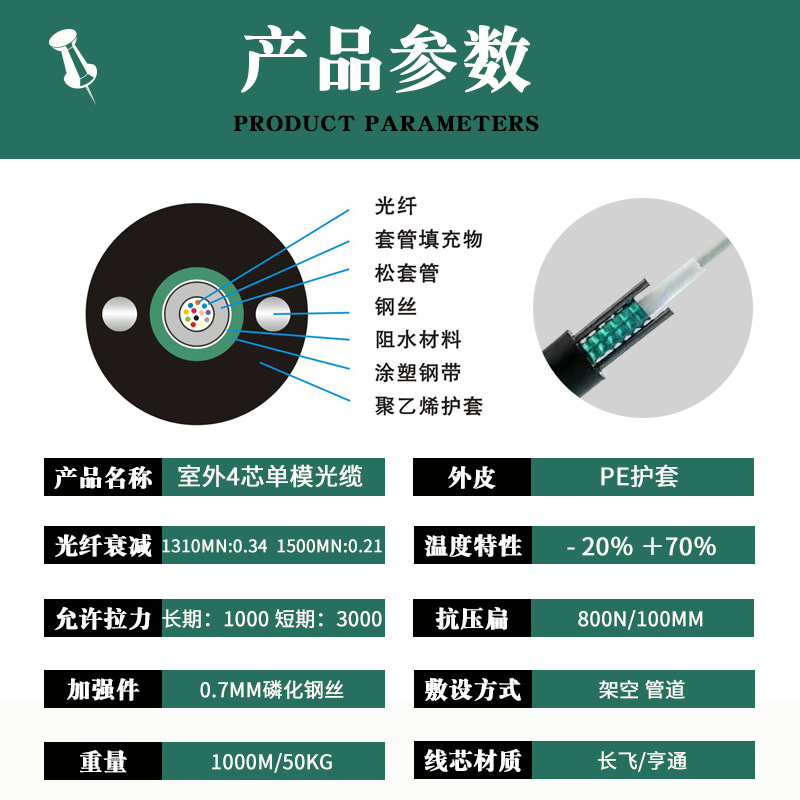 民鑫光缆厂家直销4芯单模光缆GYXTW-4B1室外铠装四芯单模光纤线缆-阿里巴巴