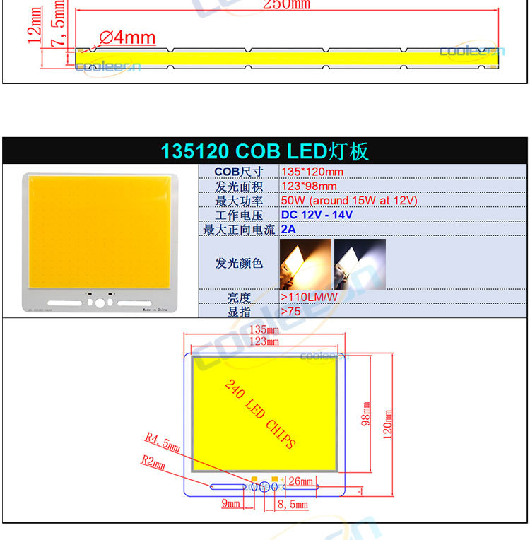 专业定COB光源LED长条圆方形灯板人脸识别补光机器视觉照明光源-阿里巴巴