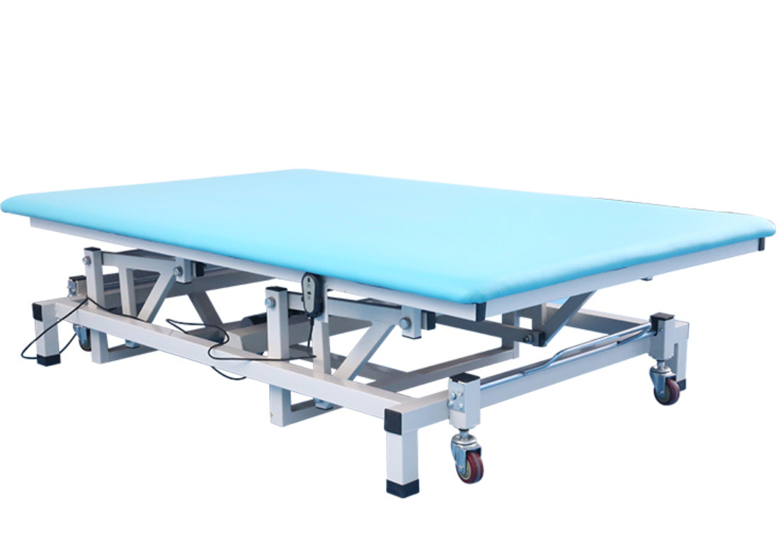 力凯厂家供应易组装皮革面钢材结构1.2米电动升降康复训练床pt床-阿里巴巴