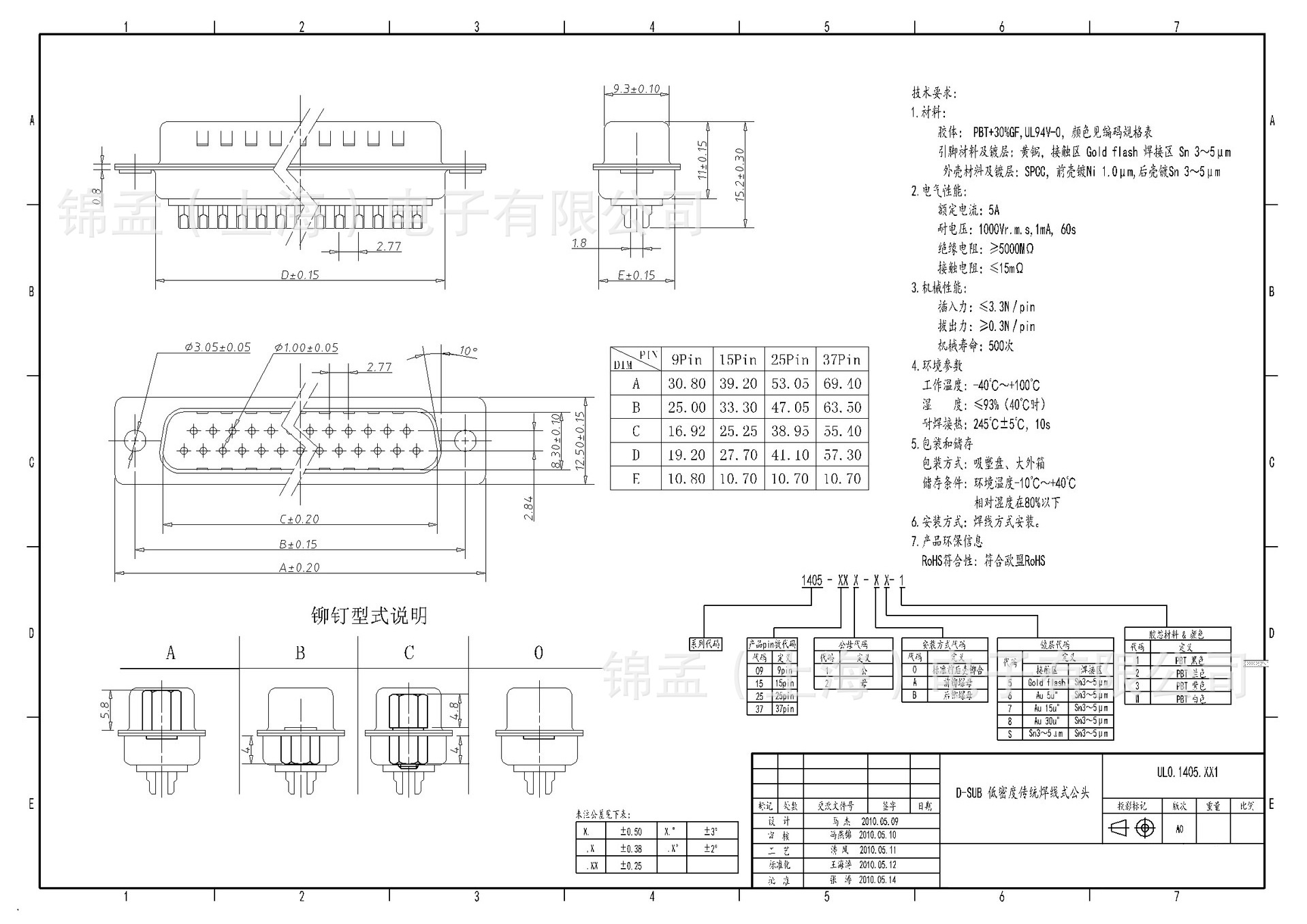 DB-37P公头 D-SUB插头 DB-37P针 黑胶 传统 双排37芯接头 焊线式-阿里巴巴