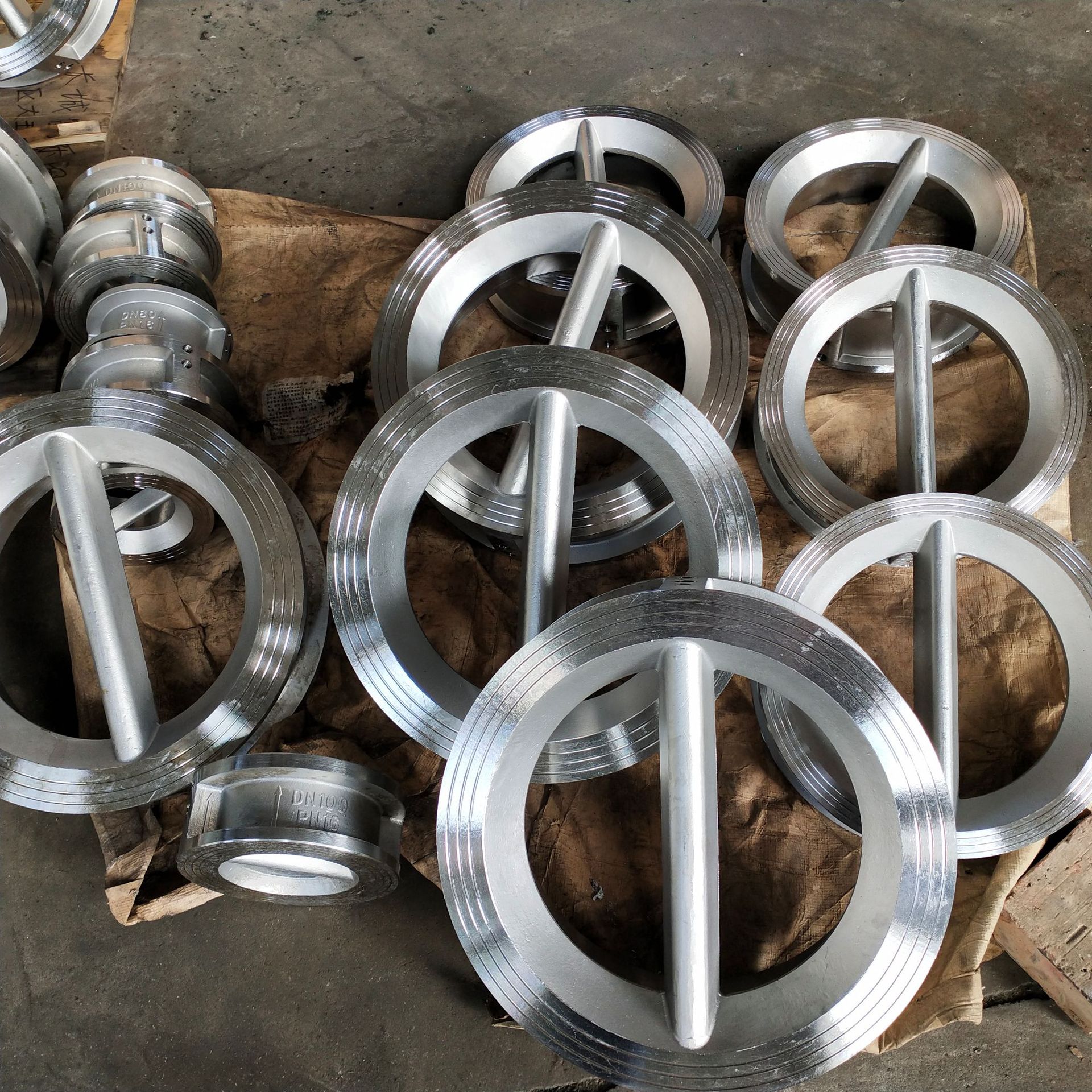 DH77X-16Q 球墨铸铁双瓣对夹蝶式止回阀 H76X对夹止回阀-阿里巴巴