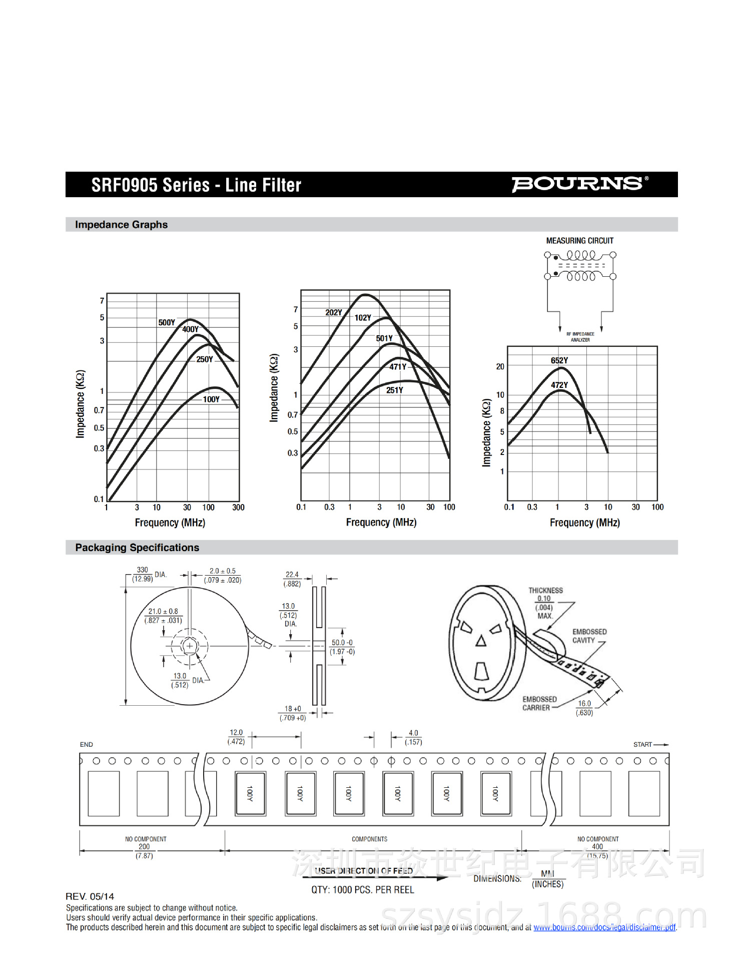 SRF0905-102Y 9x6x5 2x1000UH 1MH 102Y贴片共模电感 滤波器 现货-阿里巴巴