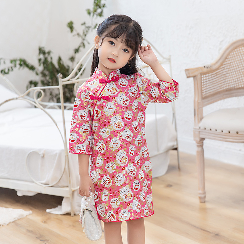Children girls chinese dress Chinese style cheongsam dress for girls ...