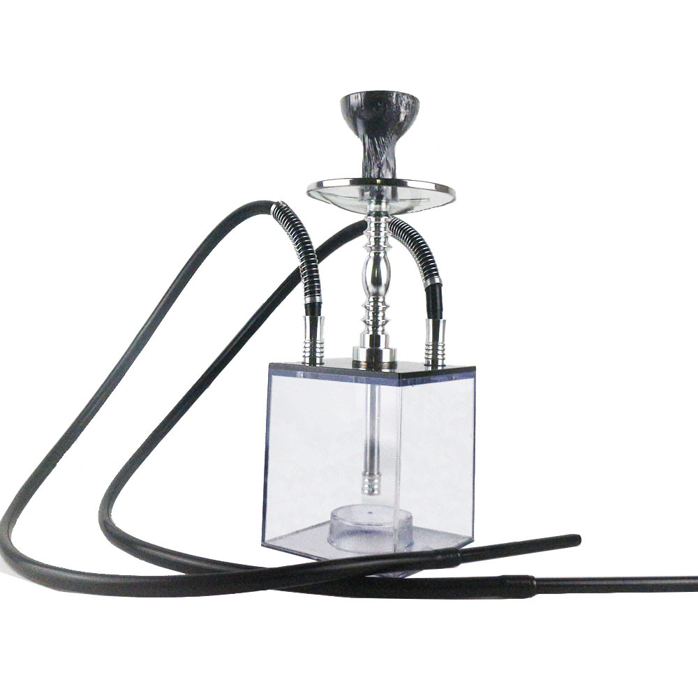Arabian Acrylic Hookah Set with Led Light Square Double-Tube Hookah ...