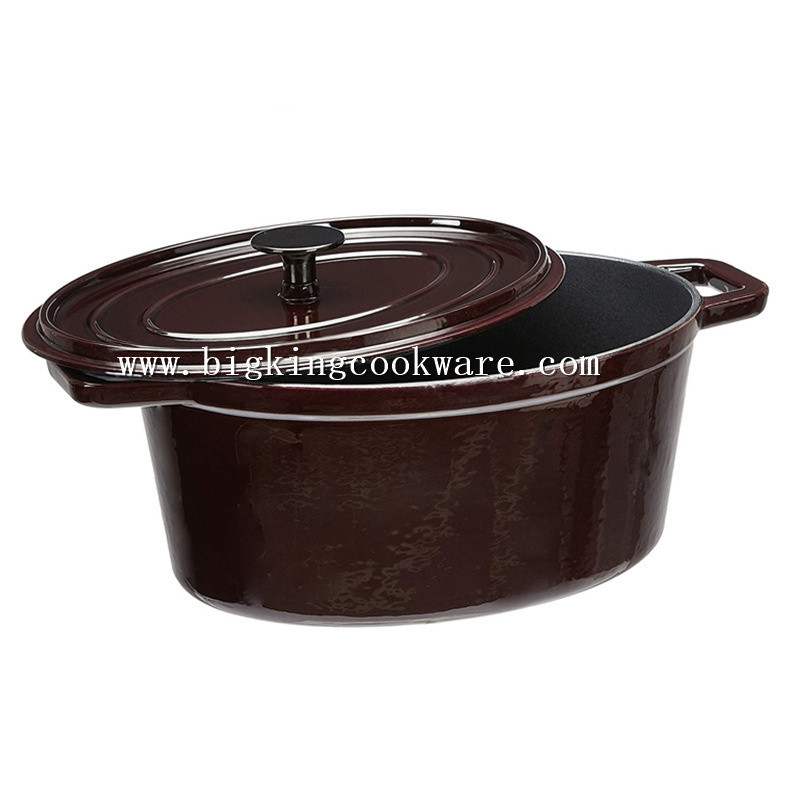 Oval enamel pot 29cm cast iron oval pot color enamel double ear stew ...