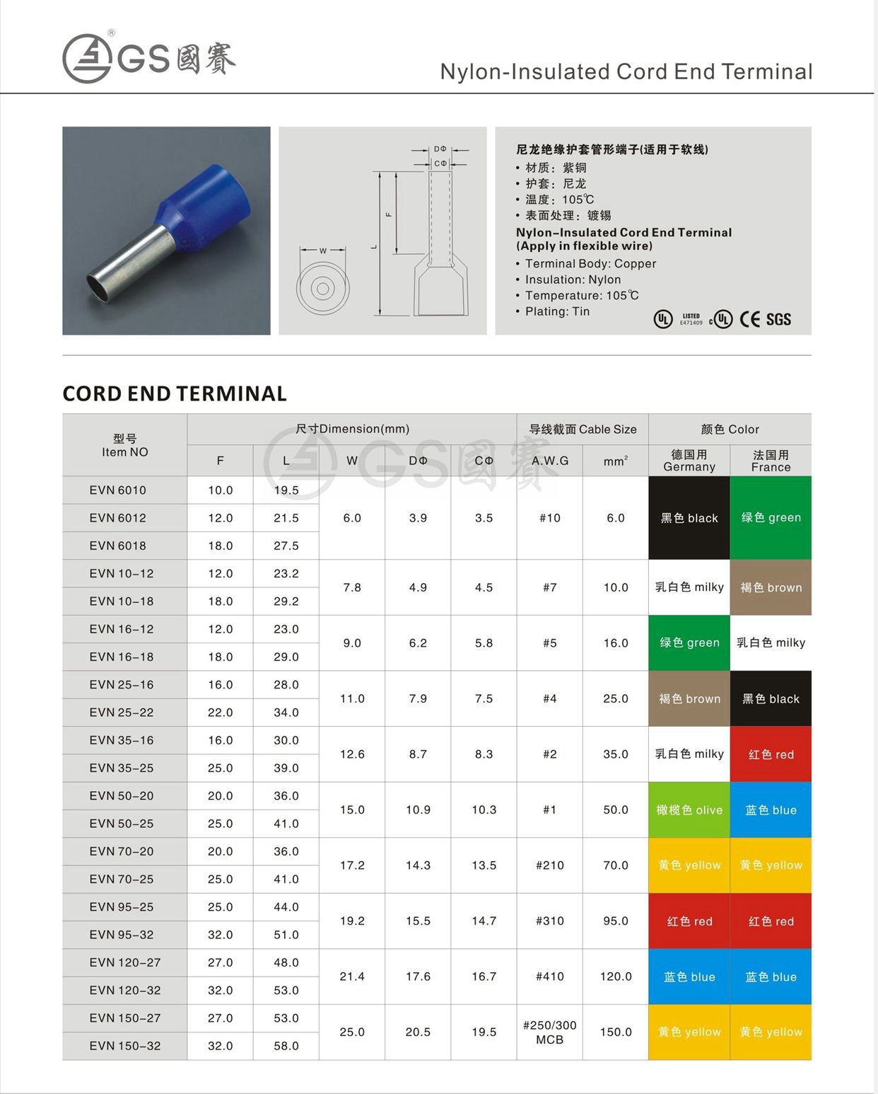 EVN6012尼龙绝缘护套管型端子冷压针形接线欧式E6012铜管空心-阿里巴巴