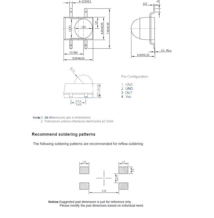 原装亿光贴片IRM-H638T/TR2 SMD-4红外遥控接收管/接收头/传感器-阿里巴巴