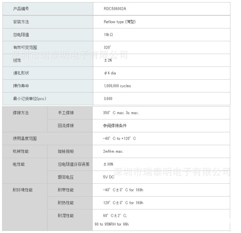 ALPS阿尔卑斯位移传感器RDC506002A电阻式车载旋转型相机用传感器-阿里巴巴
