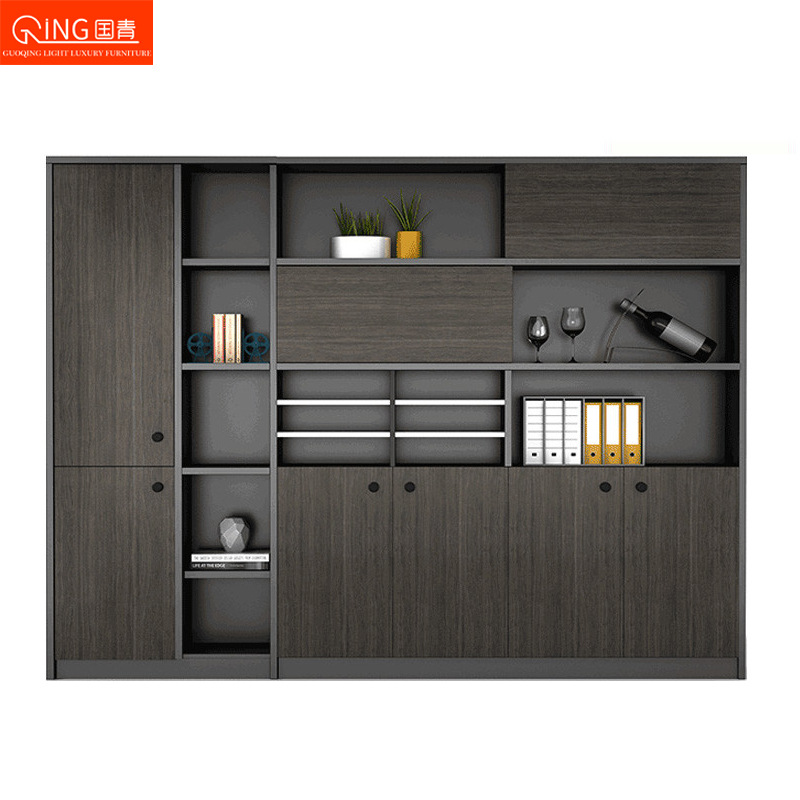 办公室文件柜简约书柜档案柜木质资料柜老板室背景组合书柜带锁-阿里巴巴