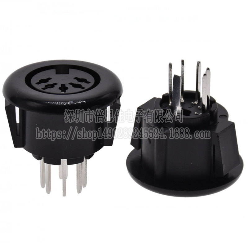 DS-5-07A 5芯 五芯 直插 180度 圆形 DIN座 5P 5针 S端子电源母座-阿里巴巴