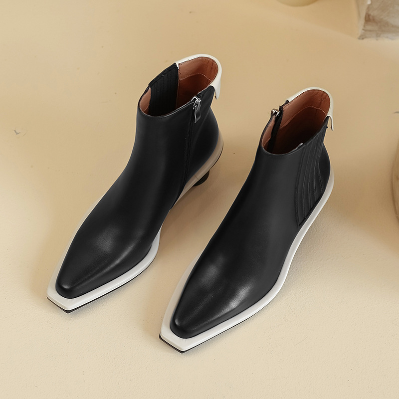 Chiko Manal Square Toe Block Heels Boots