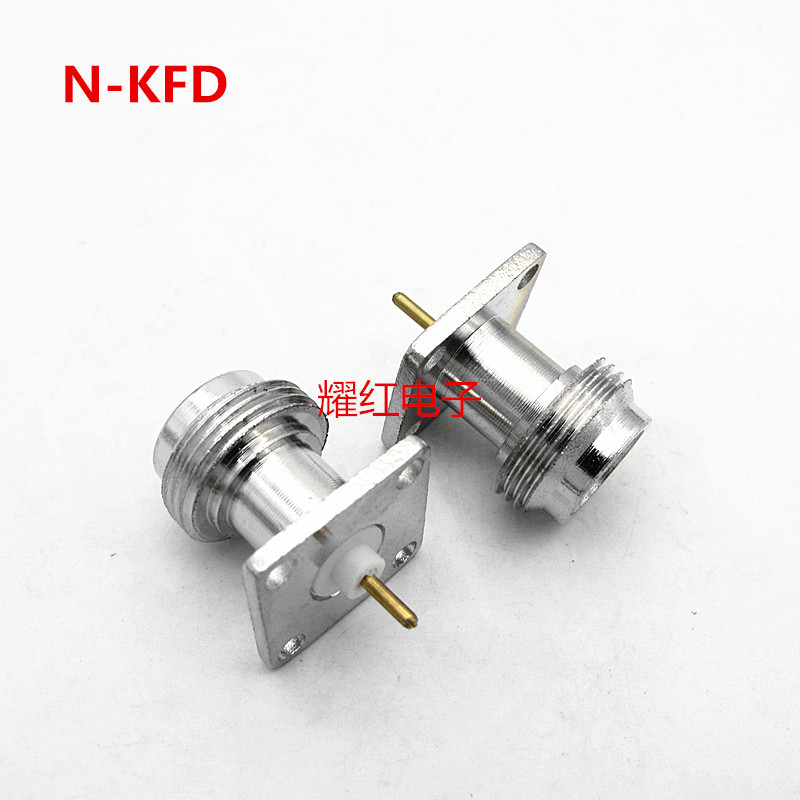 直销N-KFD射频插座N母头带法兰四孔安装盘N母座N带法兰盘 17*17mm-阿里巴巴