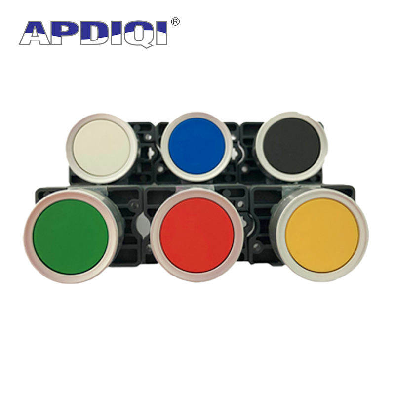 APDIQI按钮开关XA2-EA31自复圆形平头电梯启动停止自锁防水22mm-阿里巴巴