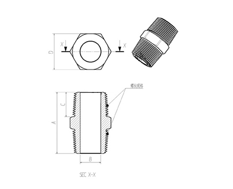不锈钢对丝直通接头ZG1/2 G R NPT M20高压外丝变径转换螺纹接头-阿里巴巴